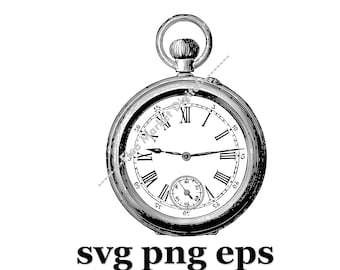Pocket Watch Outline SVG, Pocket Watch Svg, Watch Svg, Pocket Watch ...