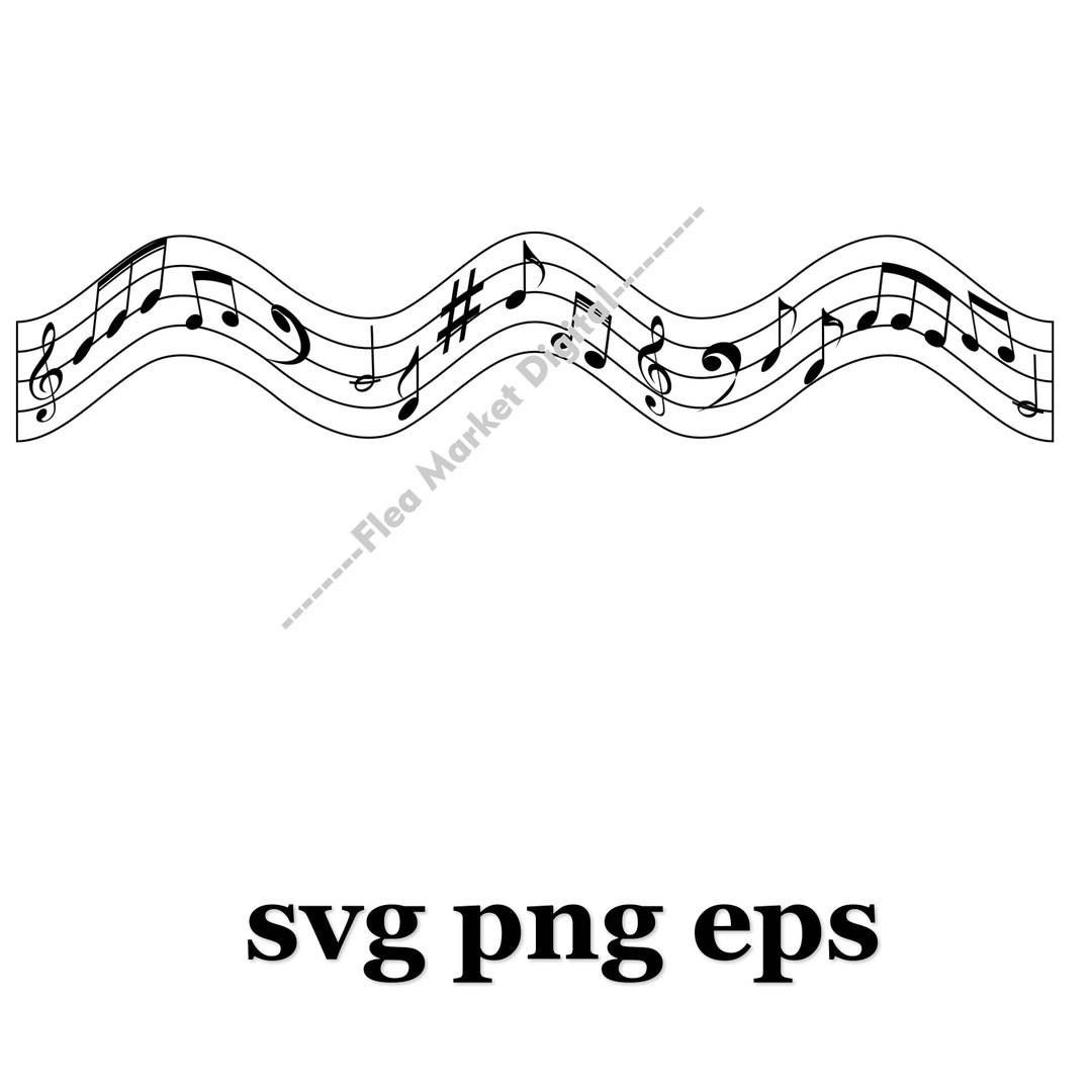 Nice Curly Staff Treble Clef Music Note Notes SVG PNG EPS Clipart - Etsy