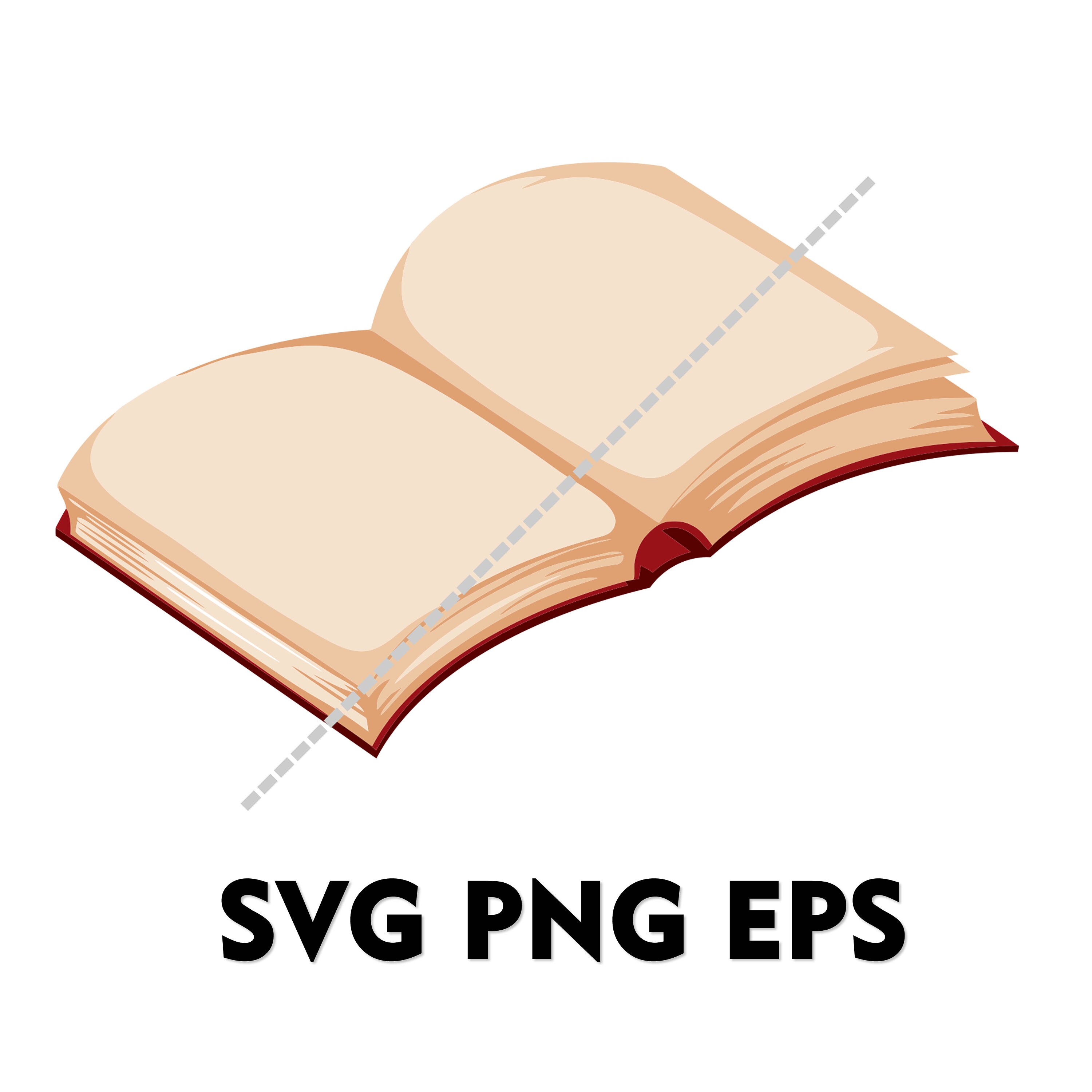 Open Book SVG PNG EPS - Etsy