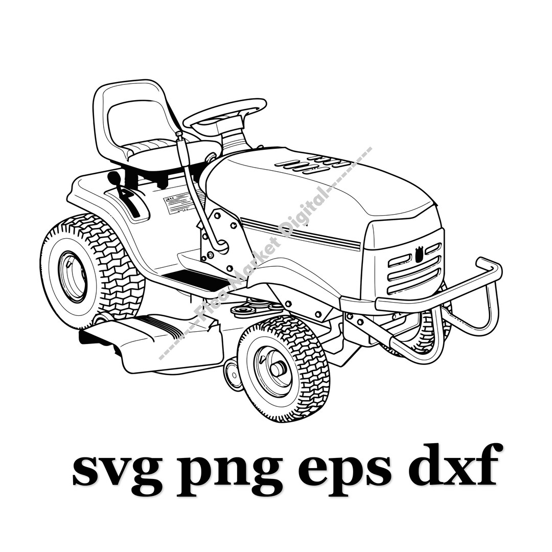Tractor Lawn Mower SVG PNG EPS Dxf - Etsy