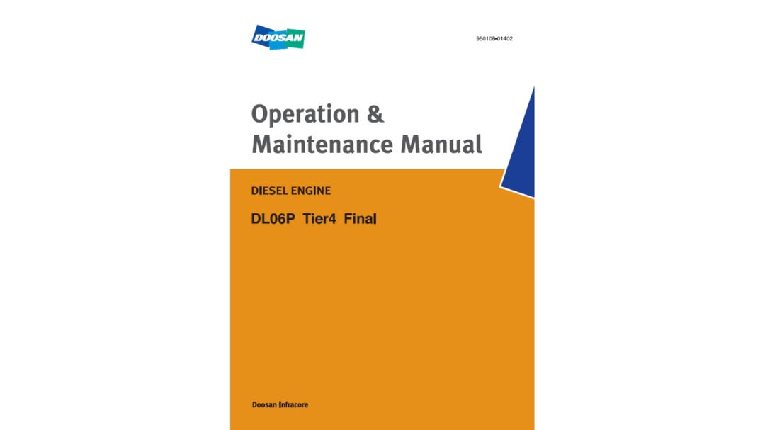 Doosan DL06P Tier 4 Final Diesel Engine Operation and Maintenance ...