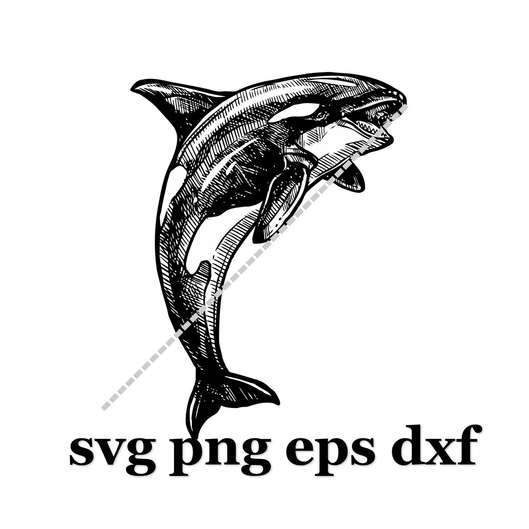 Orca Killer Whale SVG PNG EPS Dxf - Etsy