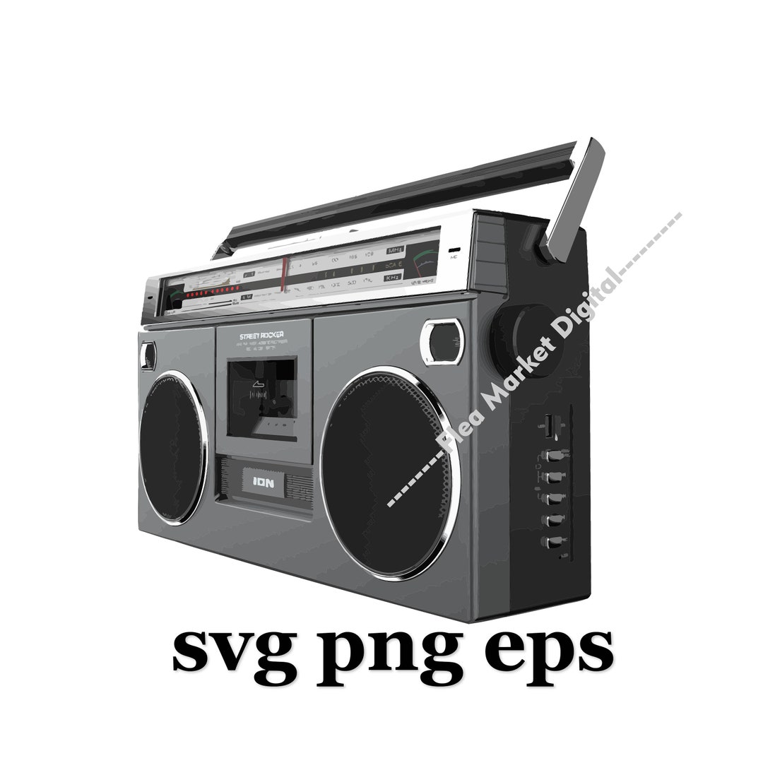 Radio Boombox SVG EPS PNG DxF Clipart Vector Cricut Cut Cutting File ...