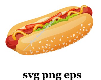 Hot Dog Svg Png Dxf Pdf Eps Cut File Clip Art Vector Graphic Drive Thru ...