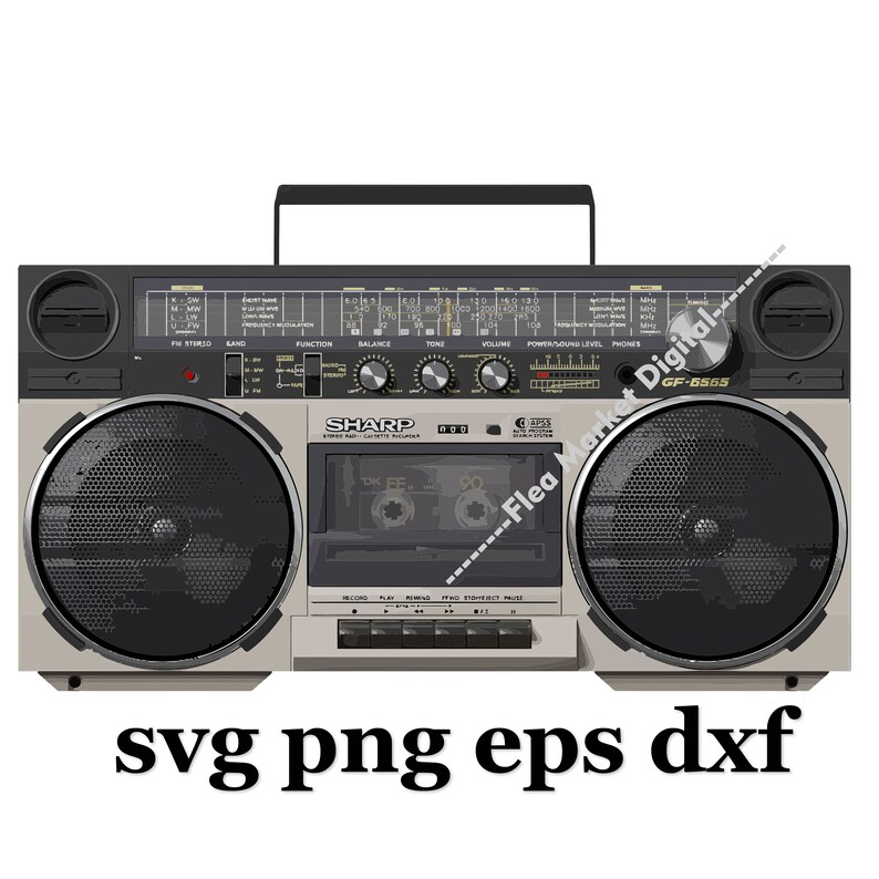 Radio Boombox SVG EPS PNG Dxf Clipart Vector Cricut Cut Cutting File - Etsy