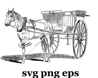 Horse & Carriage SVG Files Clipart Stage Coach Clip Art Silhouette ...