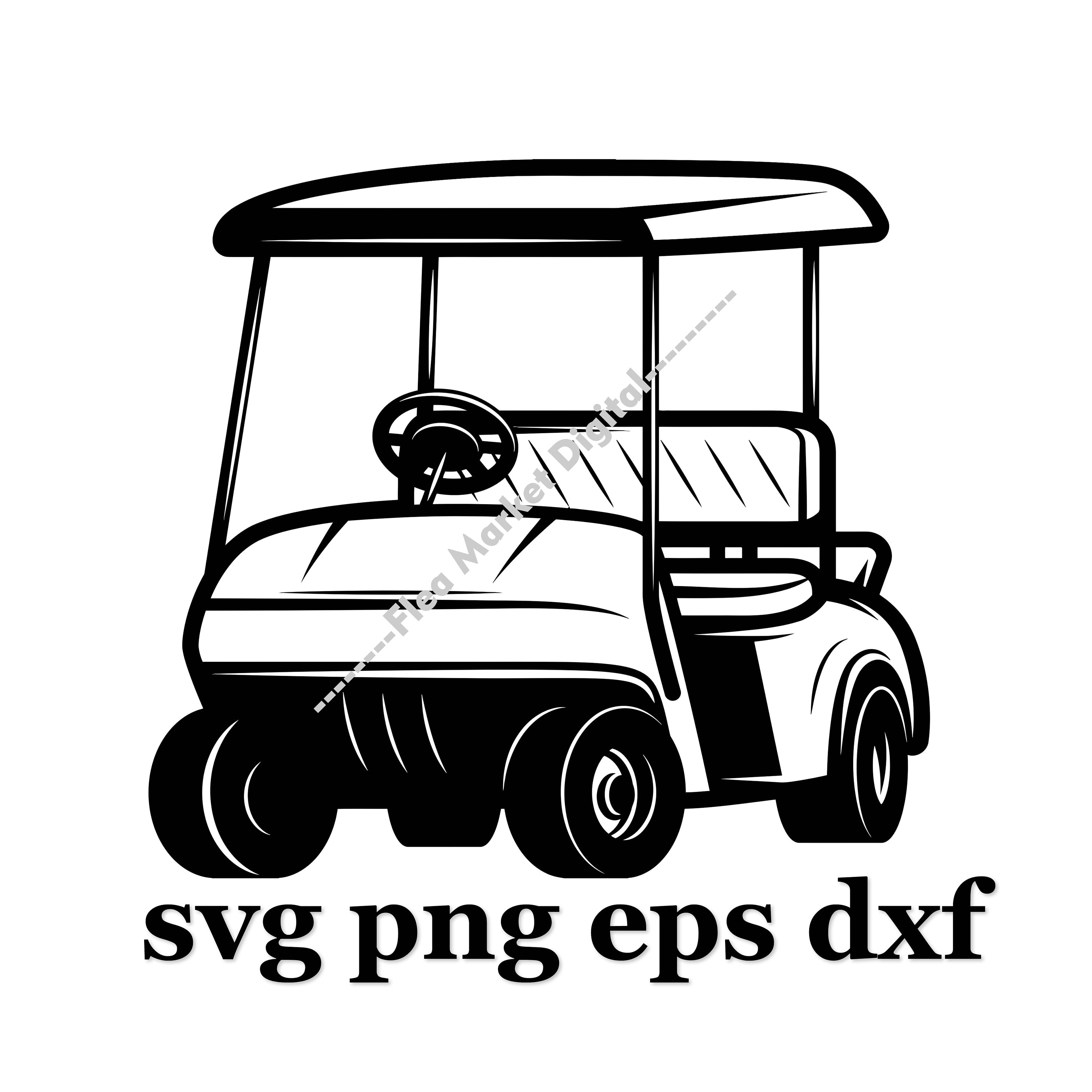 Golf Cart SVG PNG EPS Dxf - Etsy