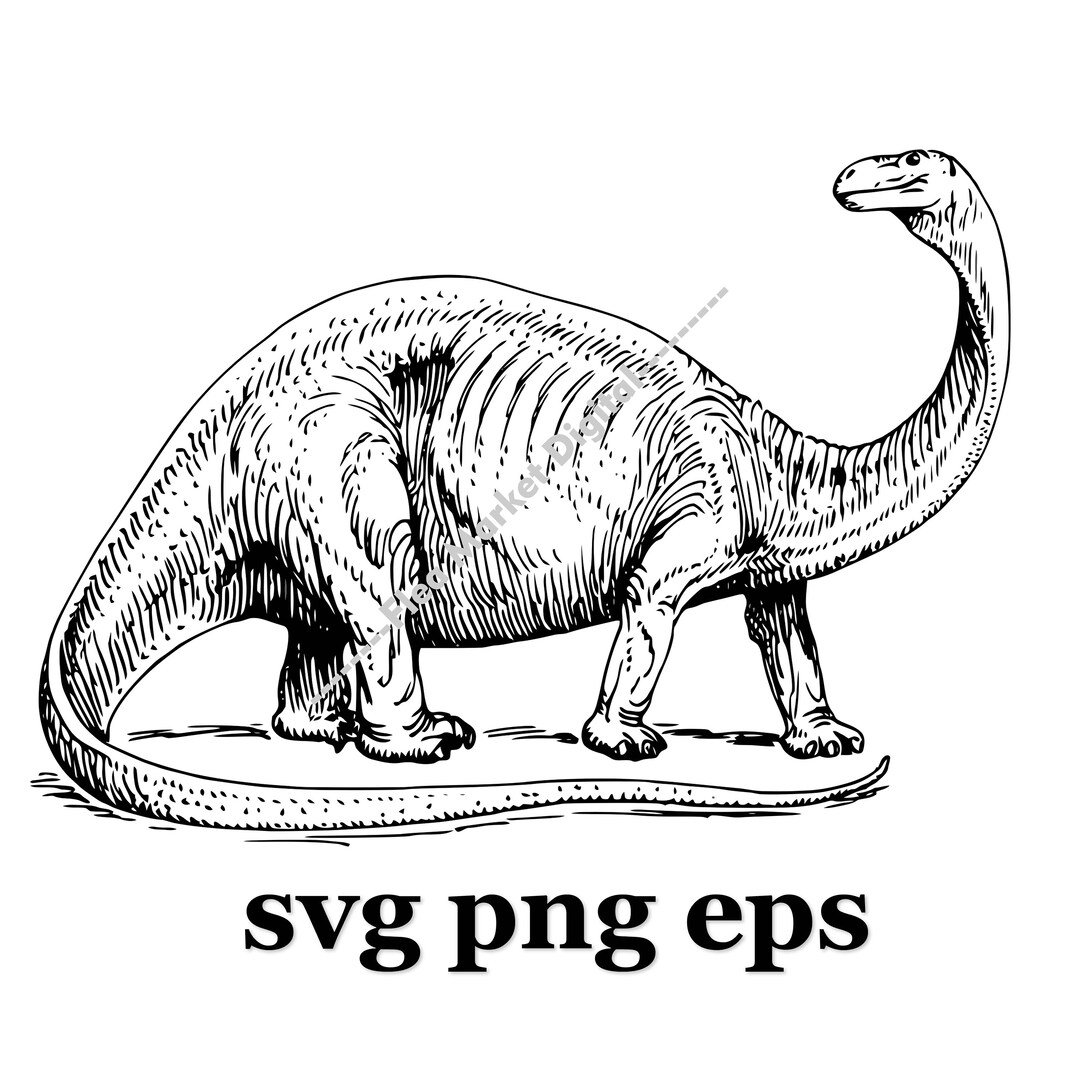 Brontosaurus Dino Dinosaur SVG PNG EPS - Etsy