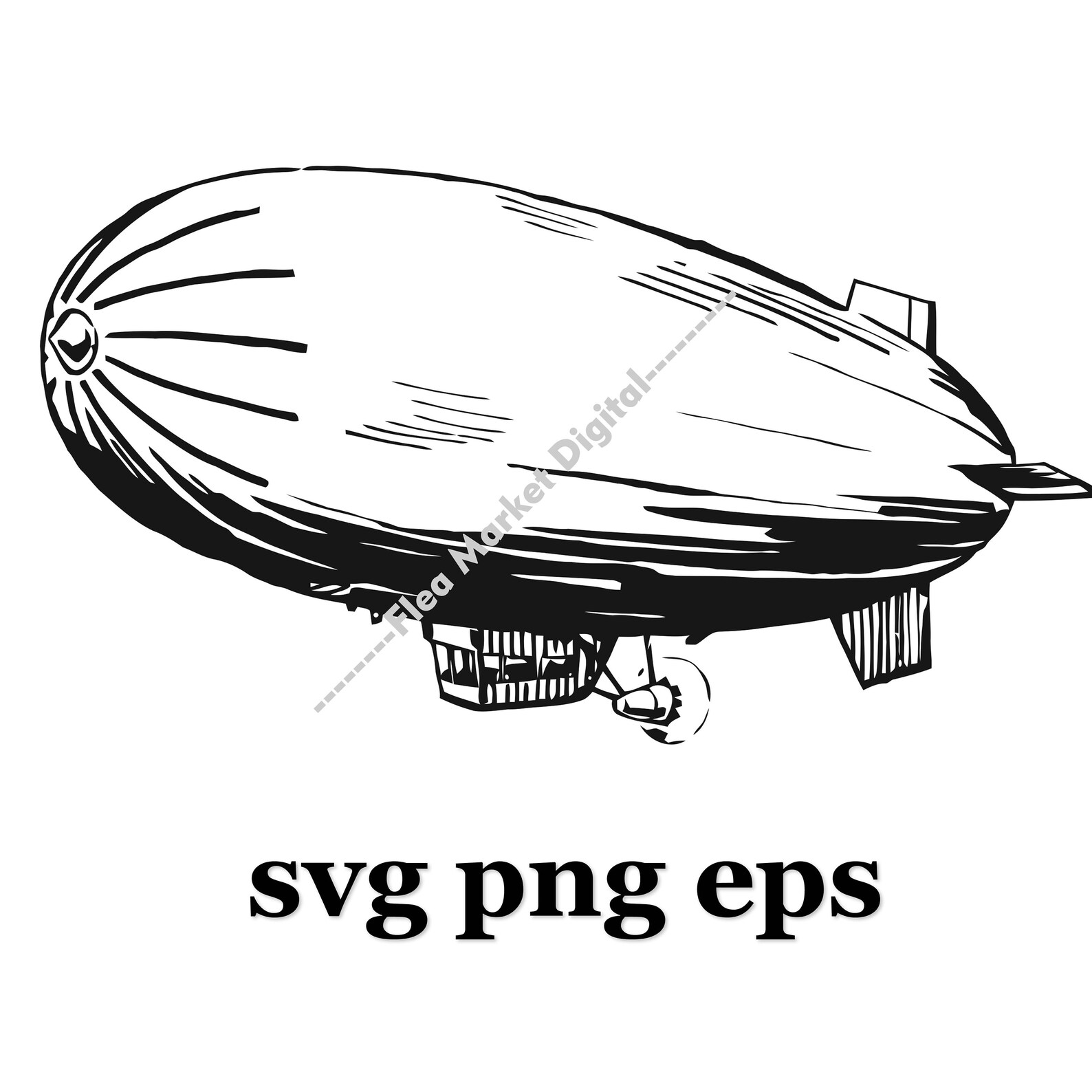 Dirigible Blimp SVG PNG EPS Clipart # 1 - Etsy