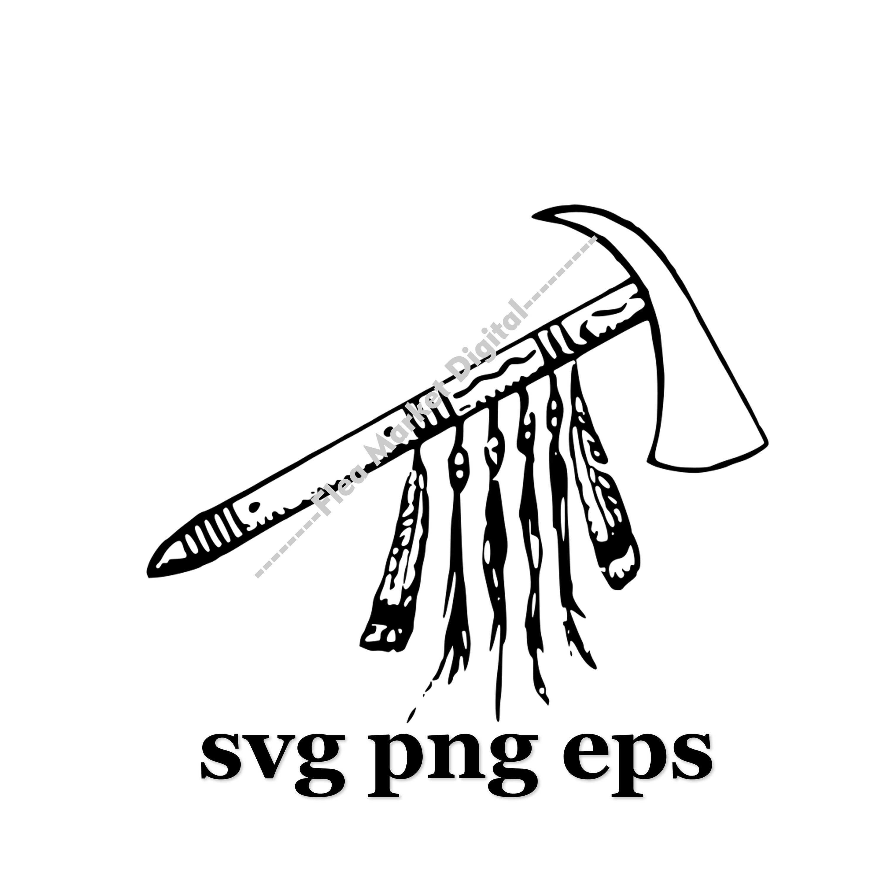 Indian Axe Native American Warrior Tomahawk Hatchet Feather Tribe ...