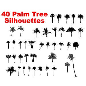 Bundle 40 Palm Tree Silhouette PNG Clipart - Etsy