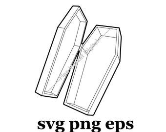 Coffin SVG, Coffin Clipart, Vector Coffin Cut File for Cricut, PNG, EPS ...