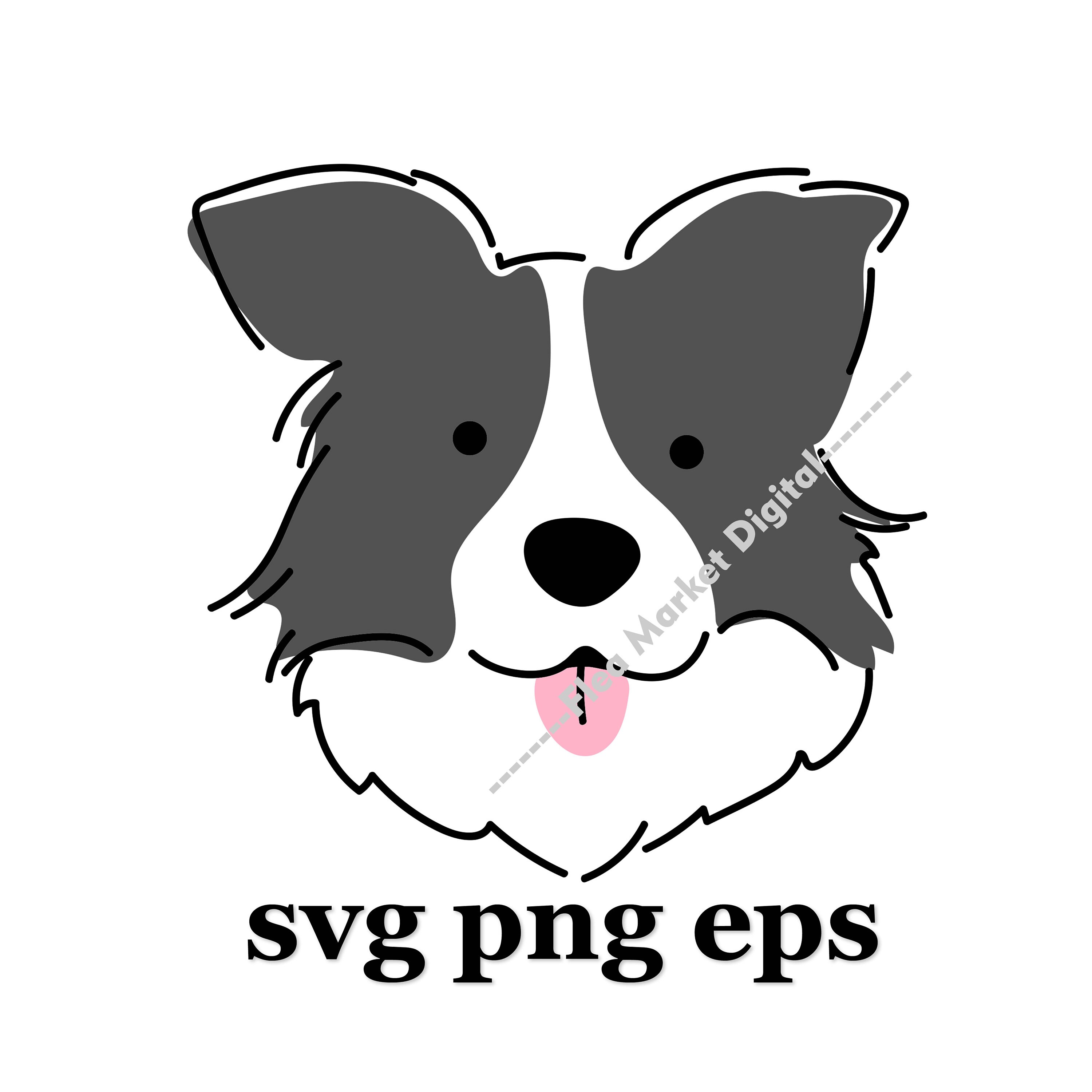 Dog Breed Smooth Collie Head SVG PNG EPS Clipart - Etsy Canada