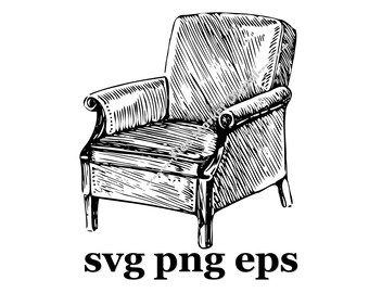 Armchair Outline Svg, Armchair Svg, Furniture Svg, Armchair Dxf ...