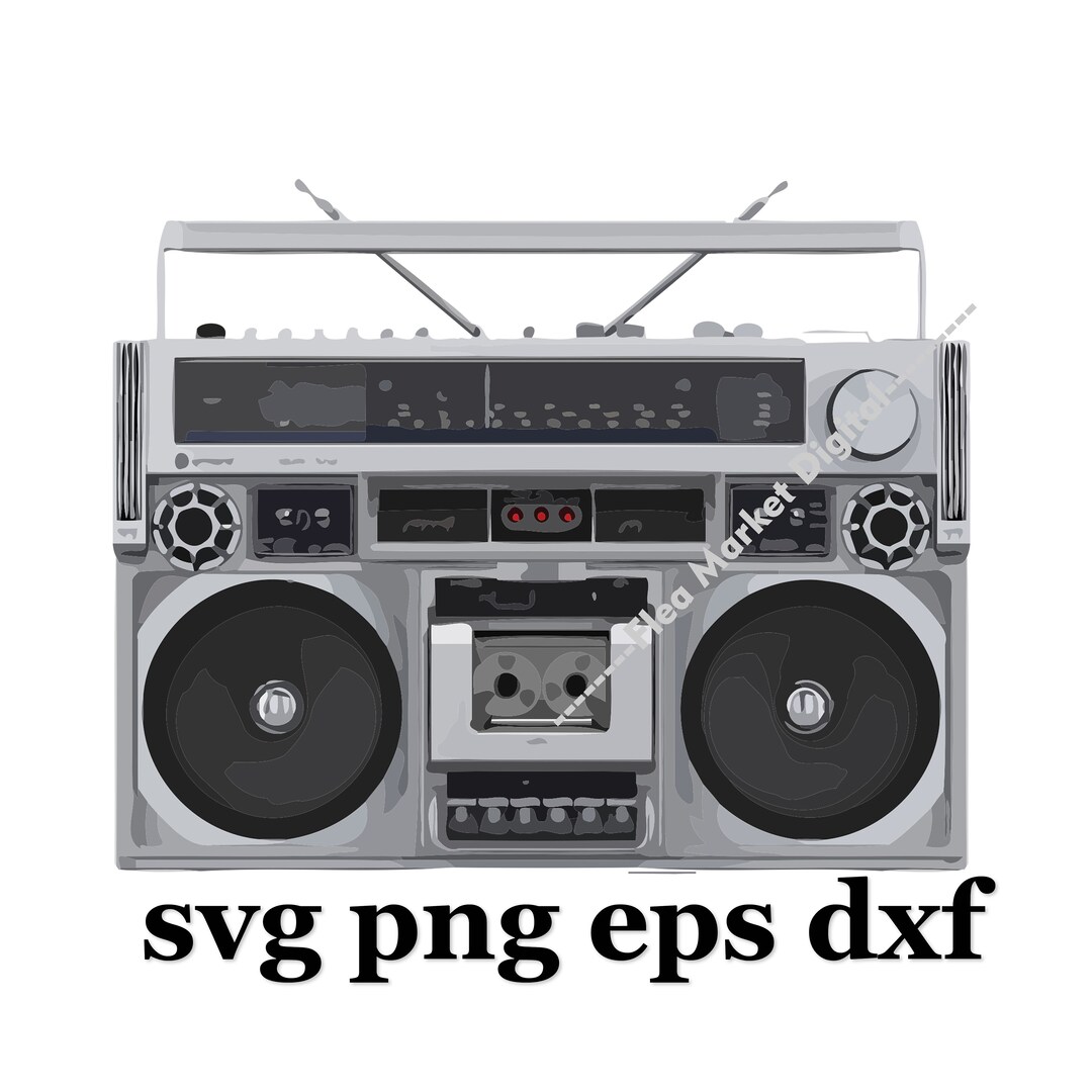 Radio Boombox SVG EPS PNG Dxf Clipart Vector Cricut Cut Cutting File ...