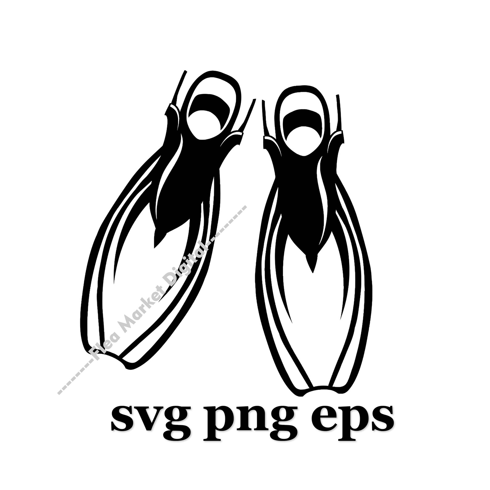 Scuba Diver Diver Fins SVG PNG EPS Clipart Logo 17 - Etsy