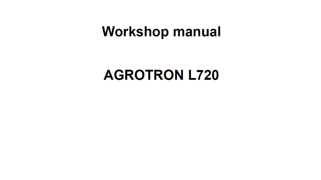 Deutz Fahr Agrotron L720 Tractor Workshop Service Manual PDF Digital ...