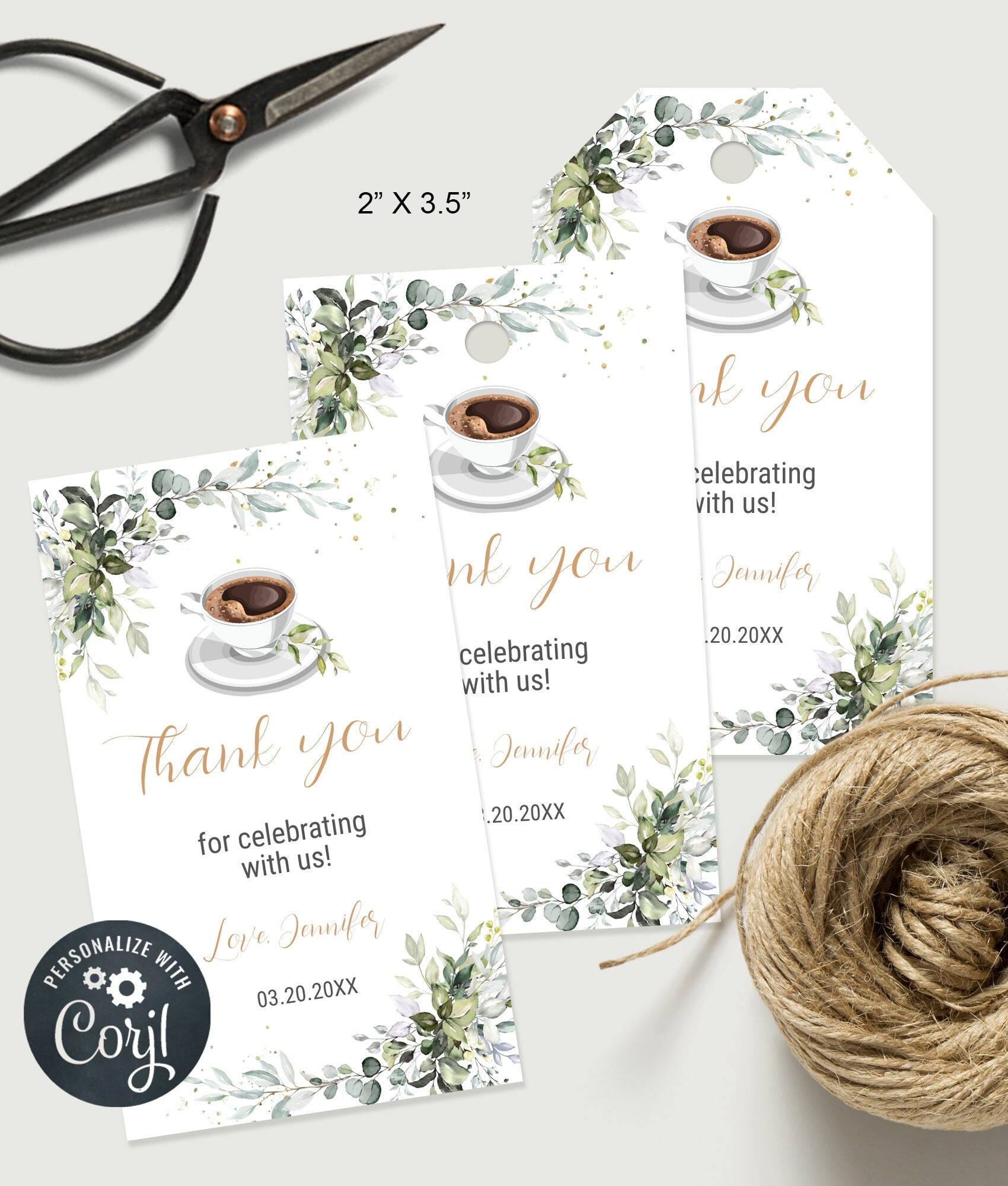 Editable Gift Tags Coffee Bridal Shower Self-editable Favor - Etsy