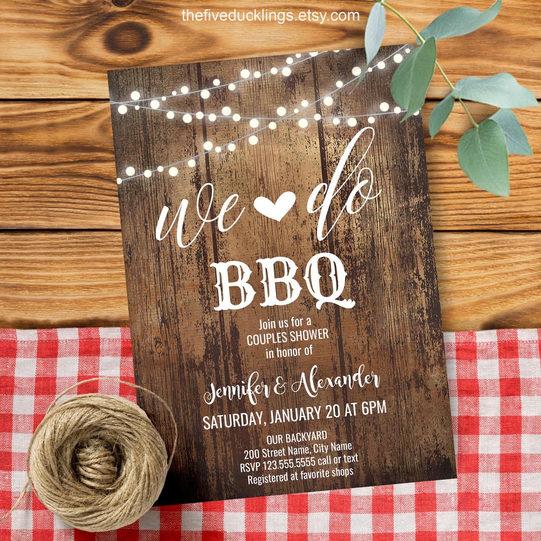 Rustic BBQ Wedding Invitation: Country Couples Shower (made to Order ...
