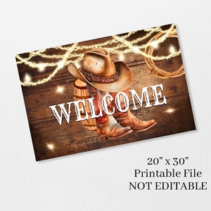 Rustic Cowboy Welcome Sign: Boots and Hat (digital Download Not ...