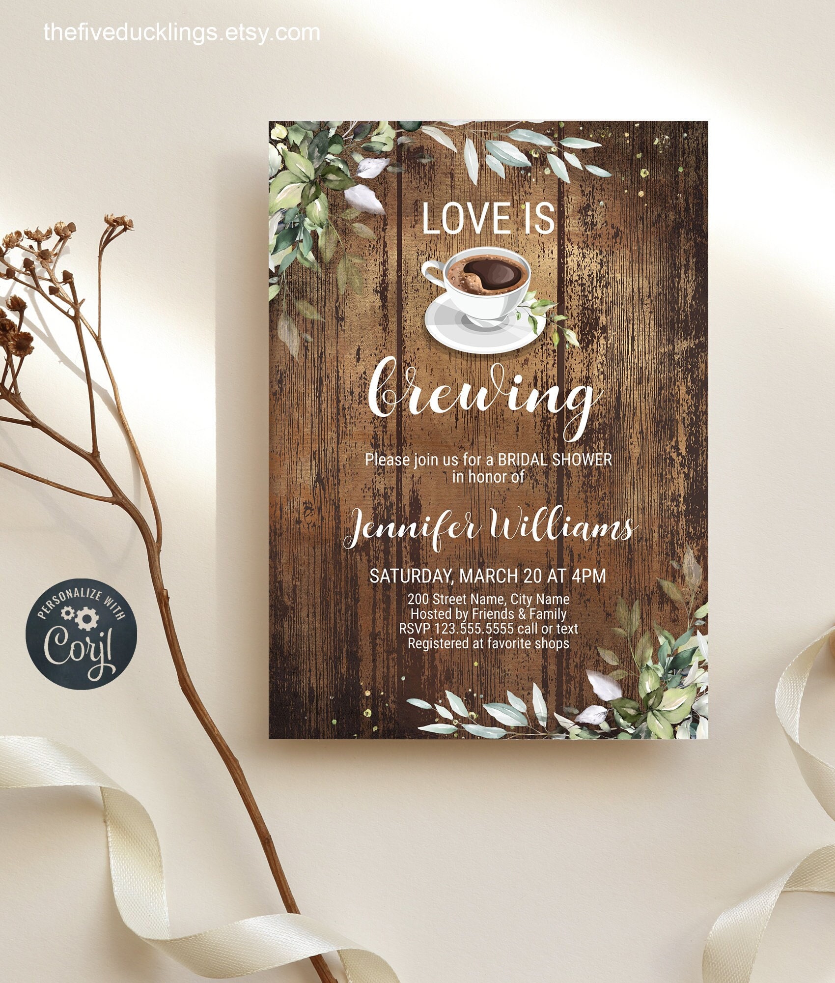 Coffee Themed Invitations