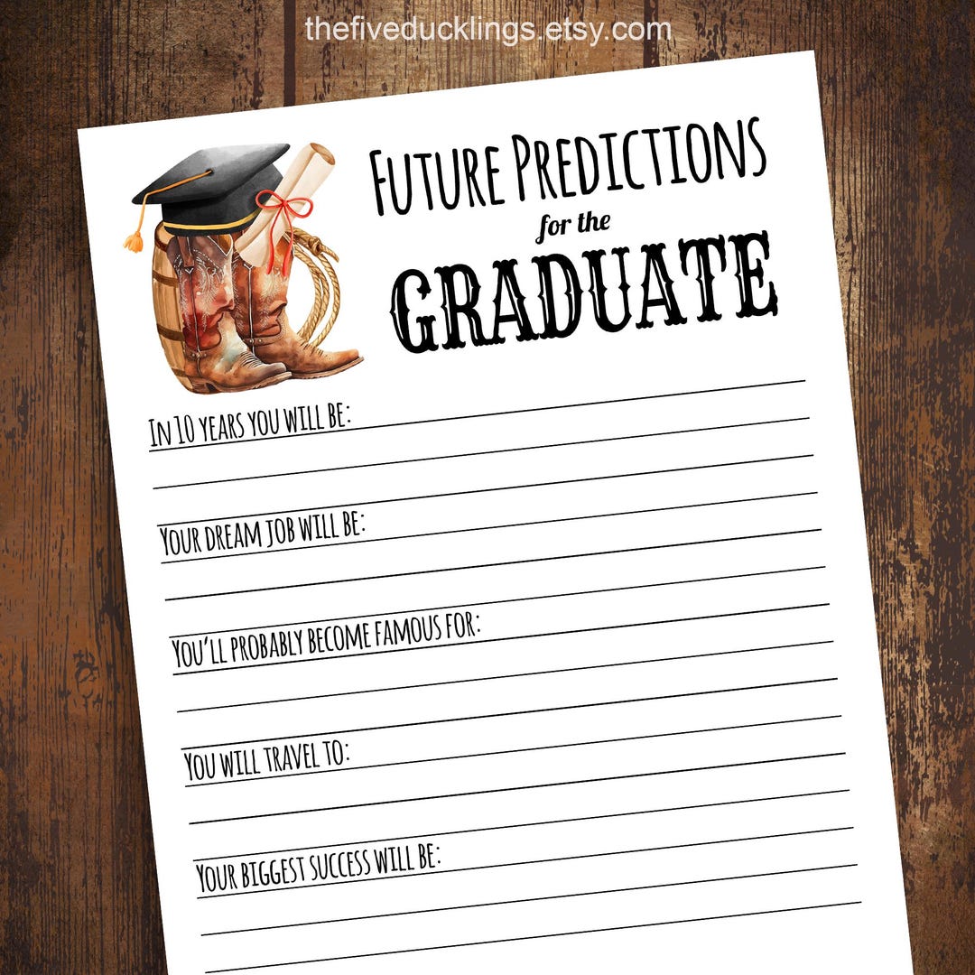 Printable Graduation Games, Predictions for the Graduate, Grad Activity ...