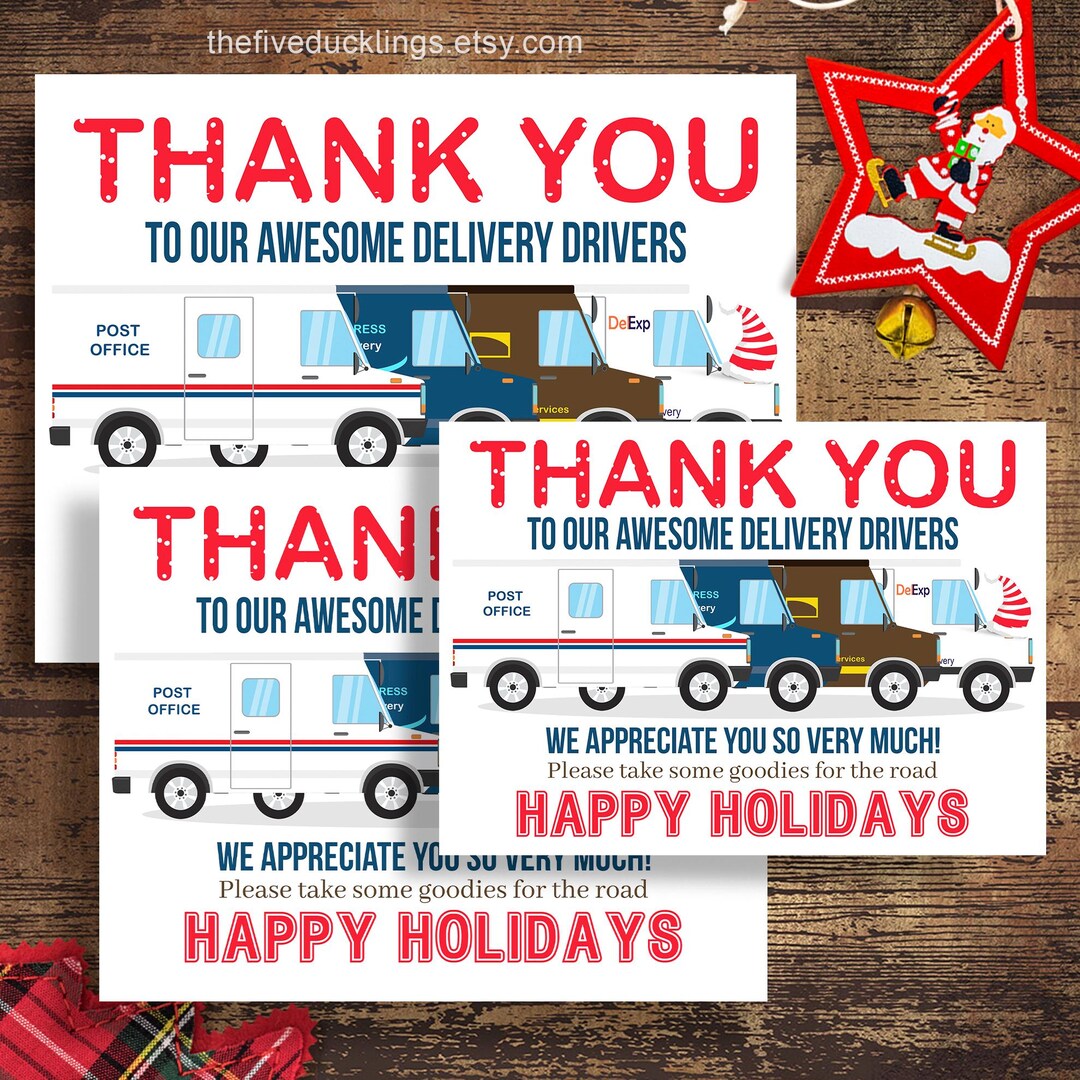 Printable Delivery Drivers Thank You Sign, Delivering Drivers Snack ...