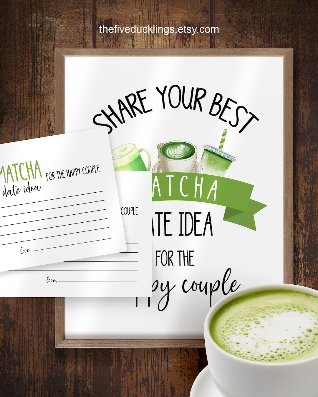 Matcha Date Idea Sign and Cards, Wedding Shower Game (digital Download ...