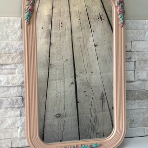 Vintage Pink Bow Resin Arched Floral Wall Mirror - Etsy