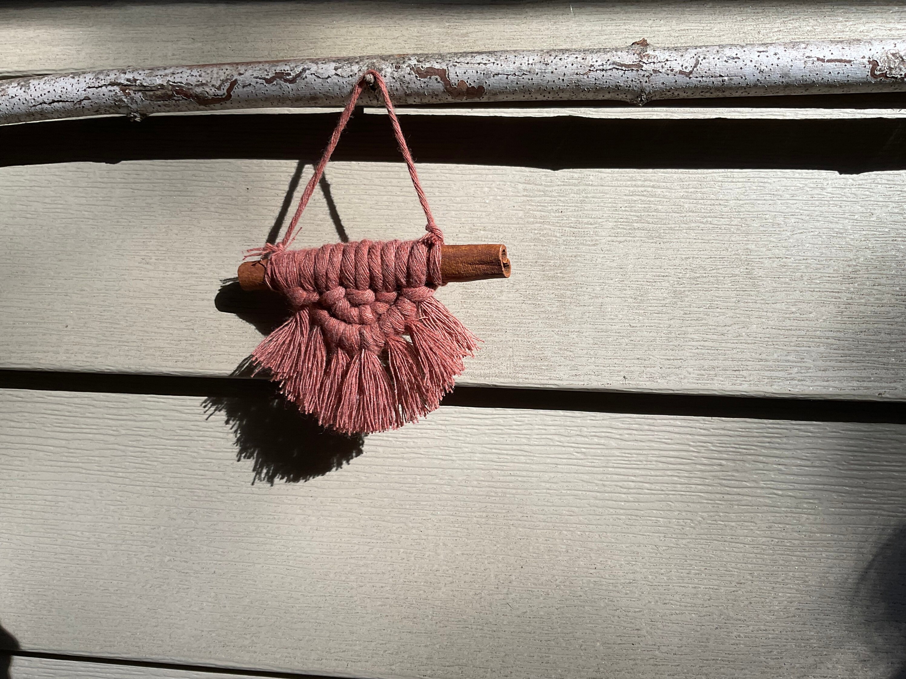 Multi Handmade Cinnamon Stick Macrame Ornaments | Mini Macrame Wall ...