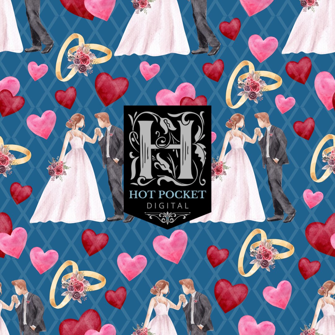 Wedding Seamless Digital Pattern. Bride and Groom Repeat Design ...