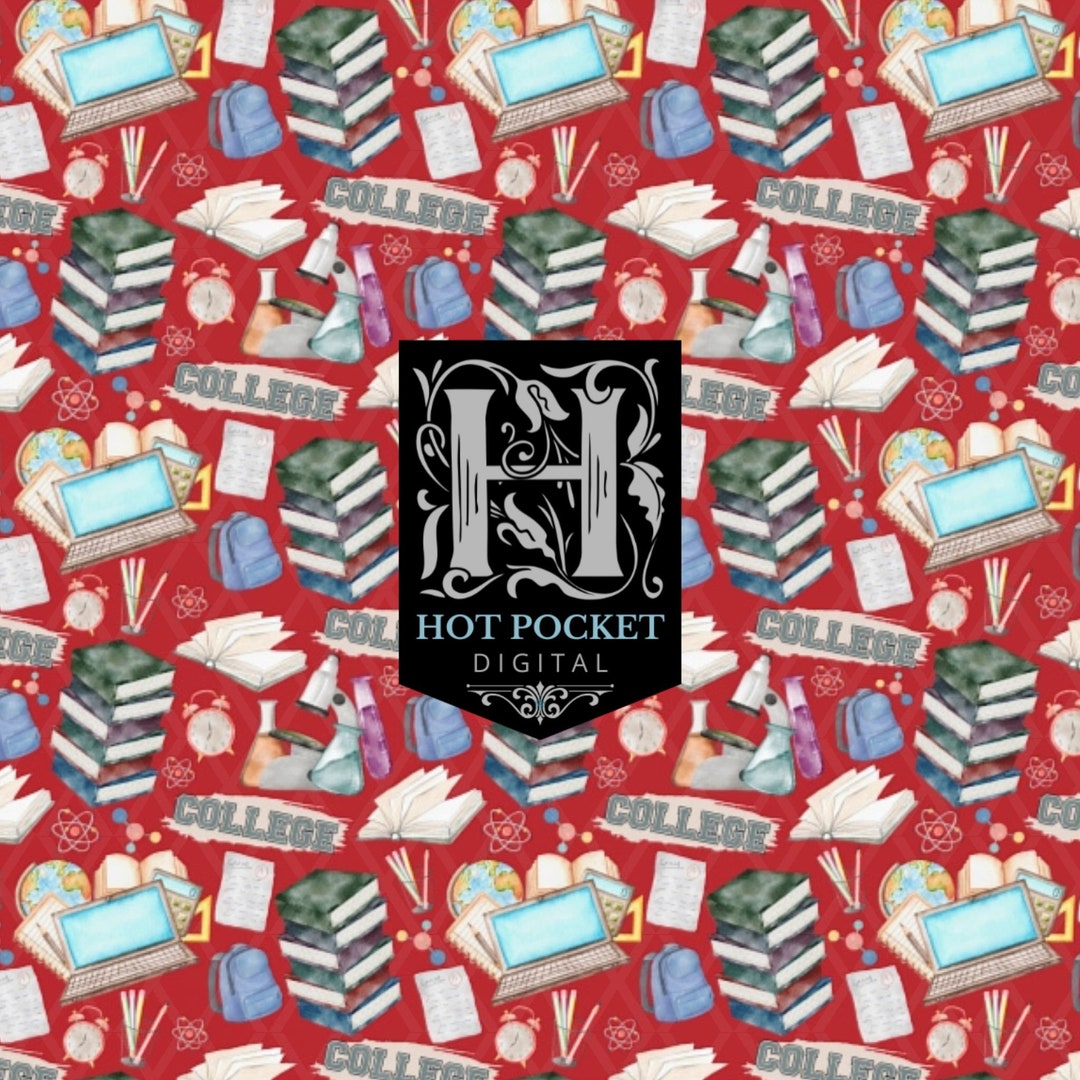 College Life Seamless Digital Pattern. University Student Repeat Design ...