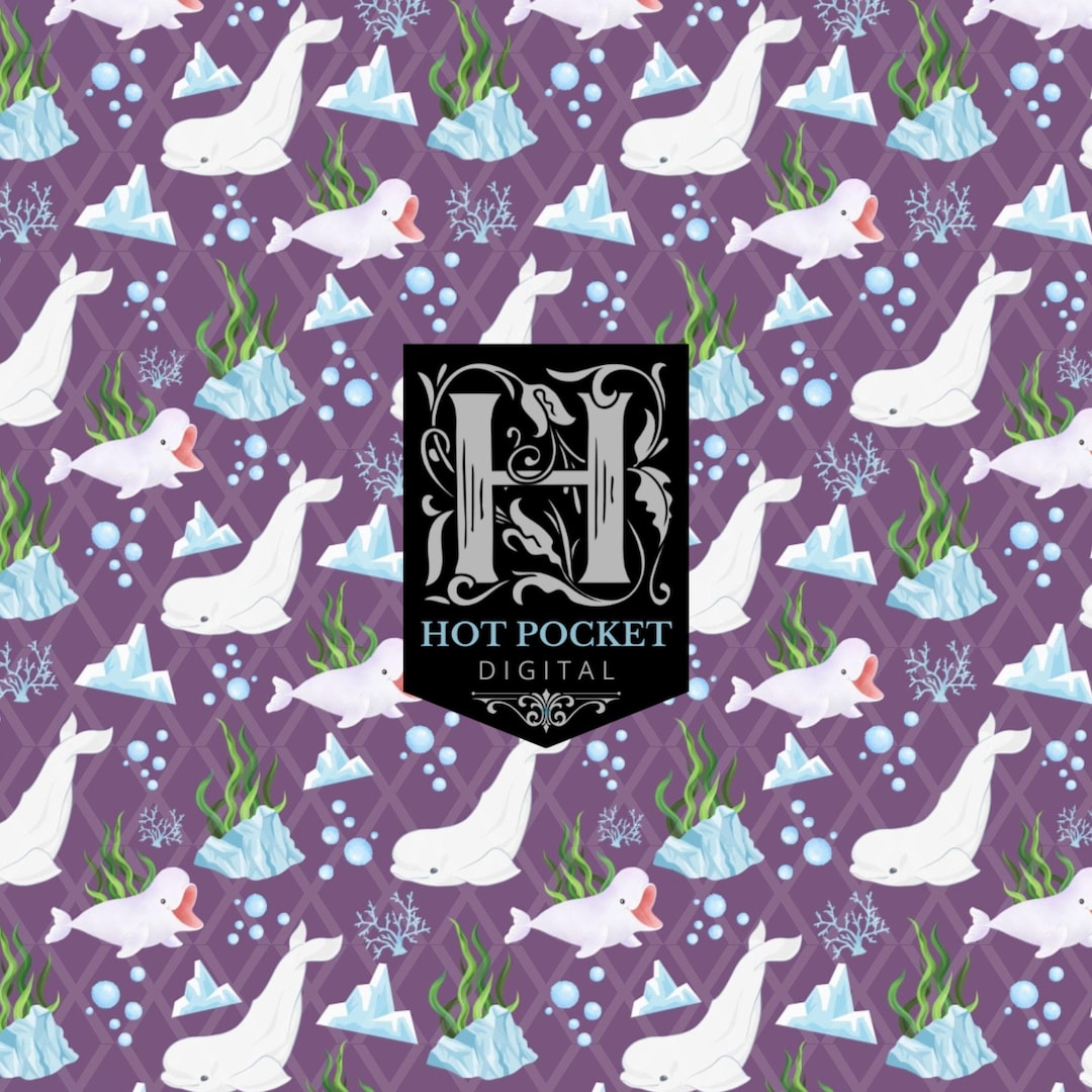 Beluga Whale Seamless Digital Pattern. Marine Life Repeat Design ...