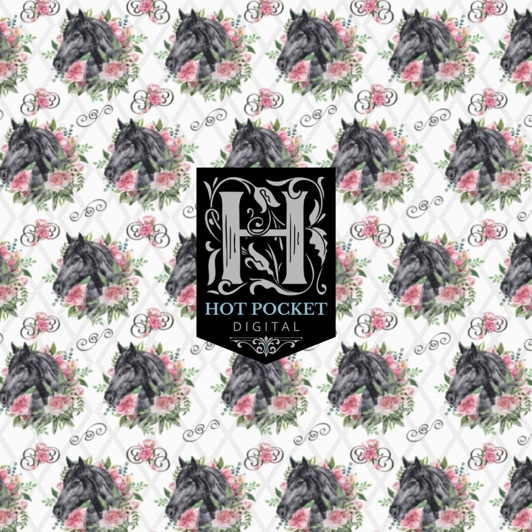 Victorian Horses Seamless Digital Pattern. Equestrian Repeat Design ...