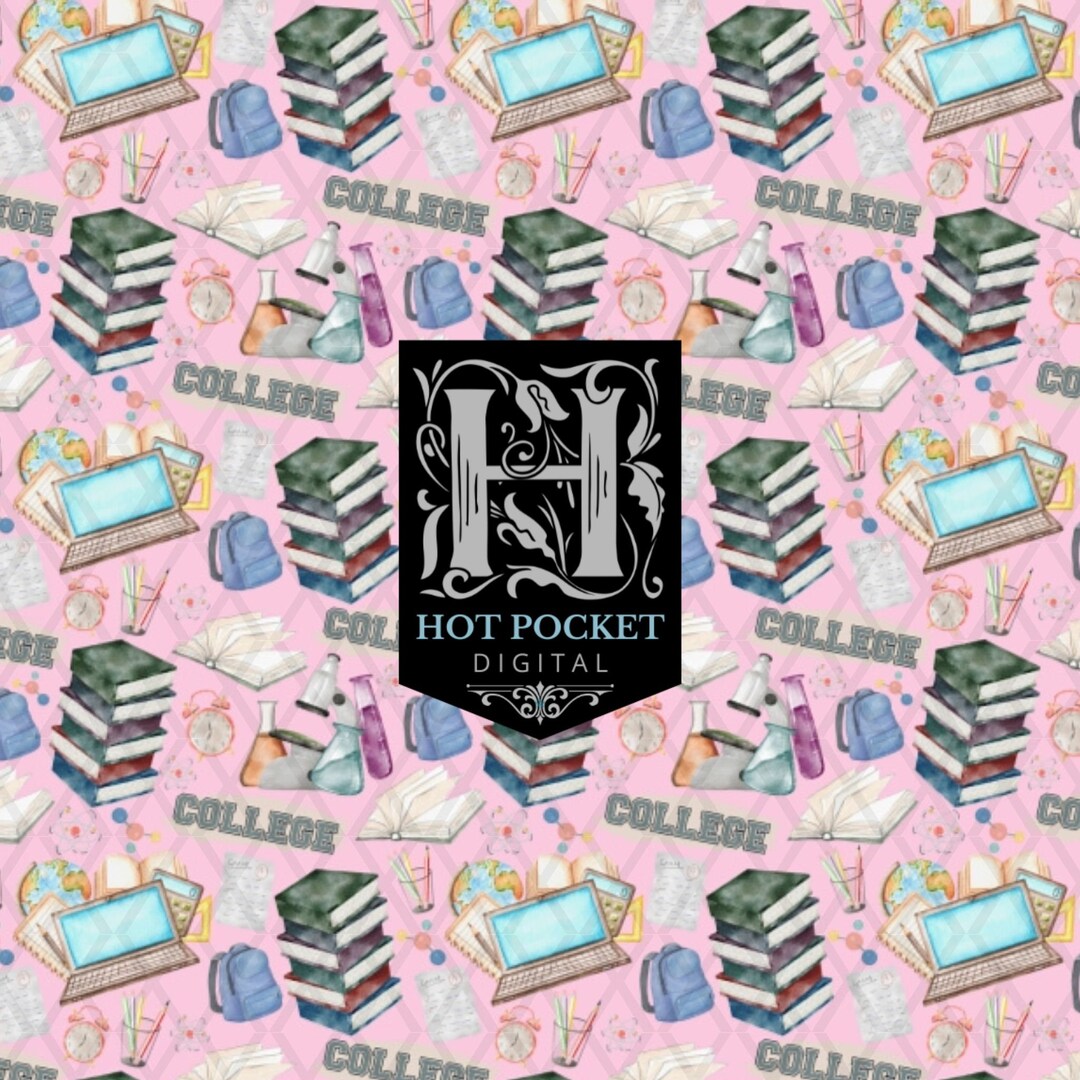 College Life Seamless Digital Pattern. University Student Repeat Design ...