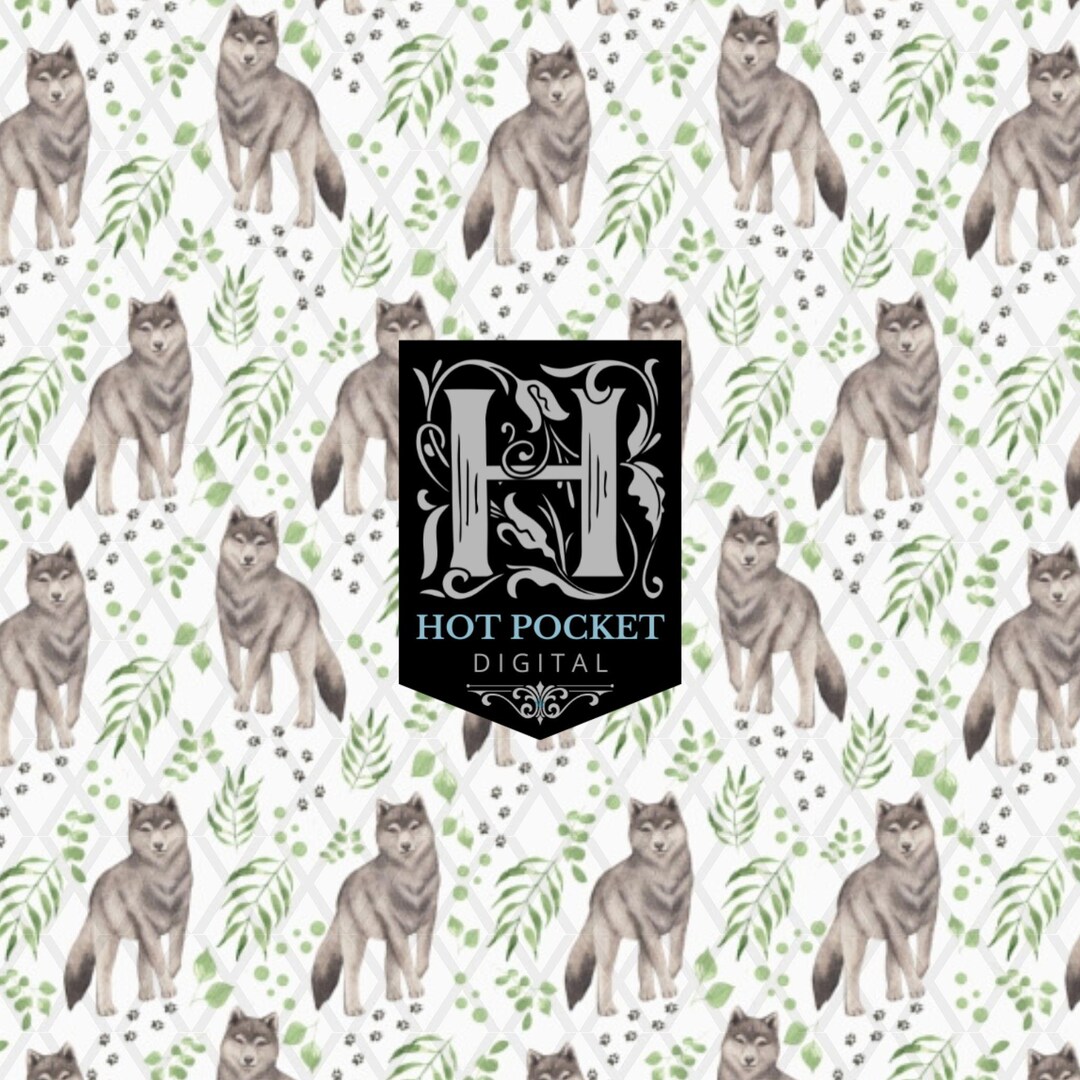 Wolves Seamless Digital Pattern. Wolf Repeat Design. Wildlife Scrapbook ...