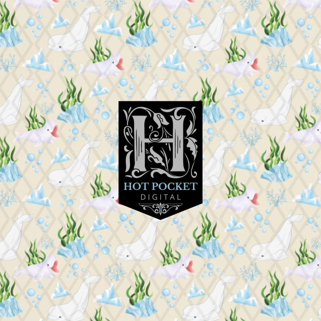 Beluga Whale Seamless Digital Pattern. Marine Life Repeat Design ...