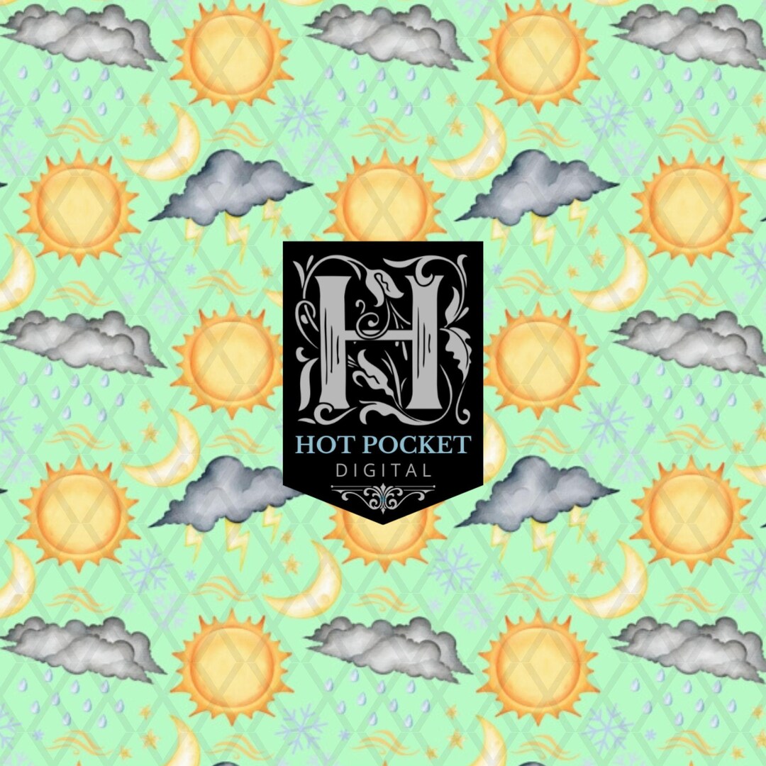 Celestial Weather Seamless Digital Pattern. Cosmic Repeat Design ...