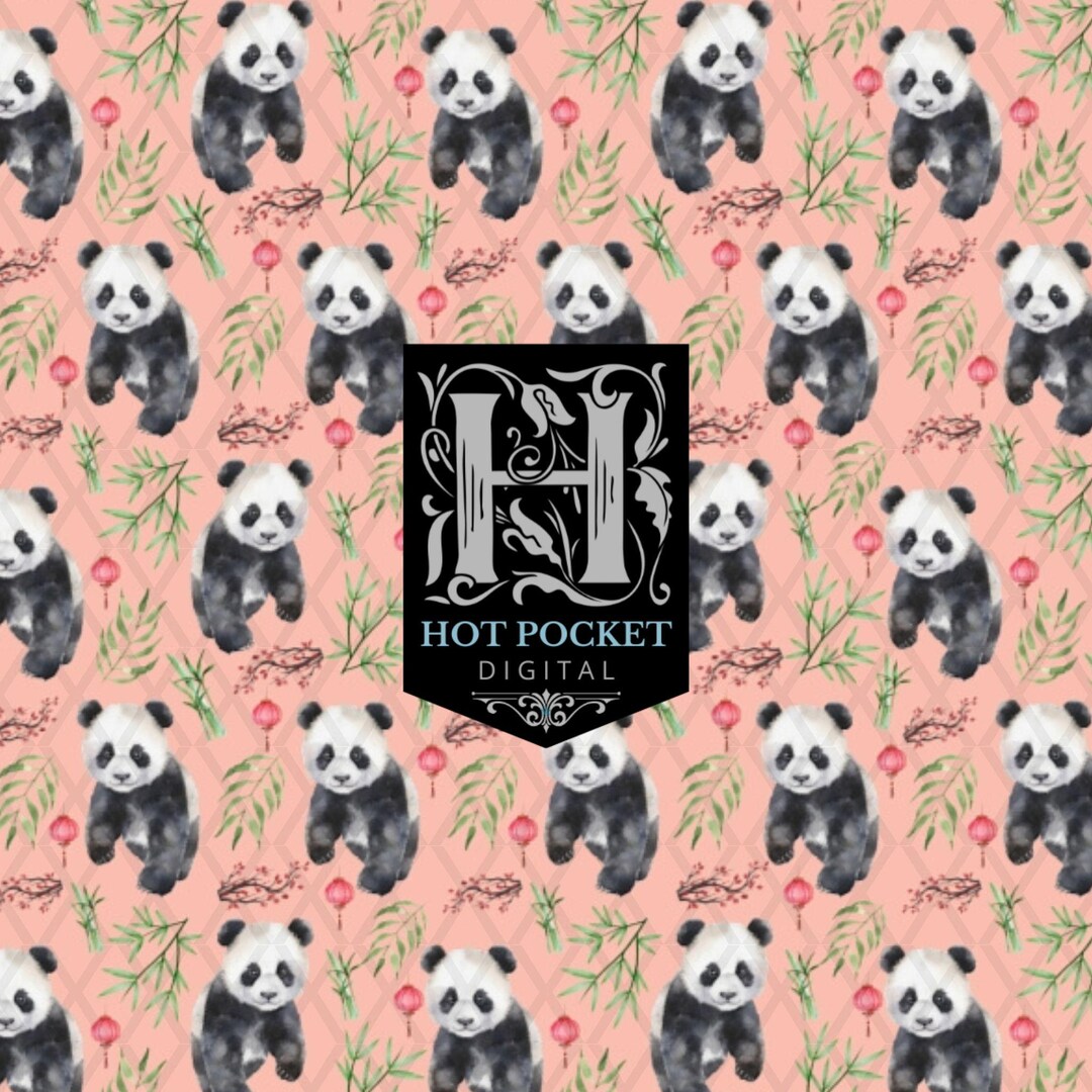 Panda Bear Seamless Digital Pattern. Chinese Wildlife Repeat Design ...