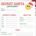 SECRET SANTA QUESTIONNAIRE Template - Digital Download Print Teens ...