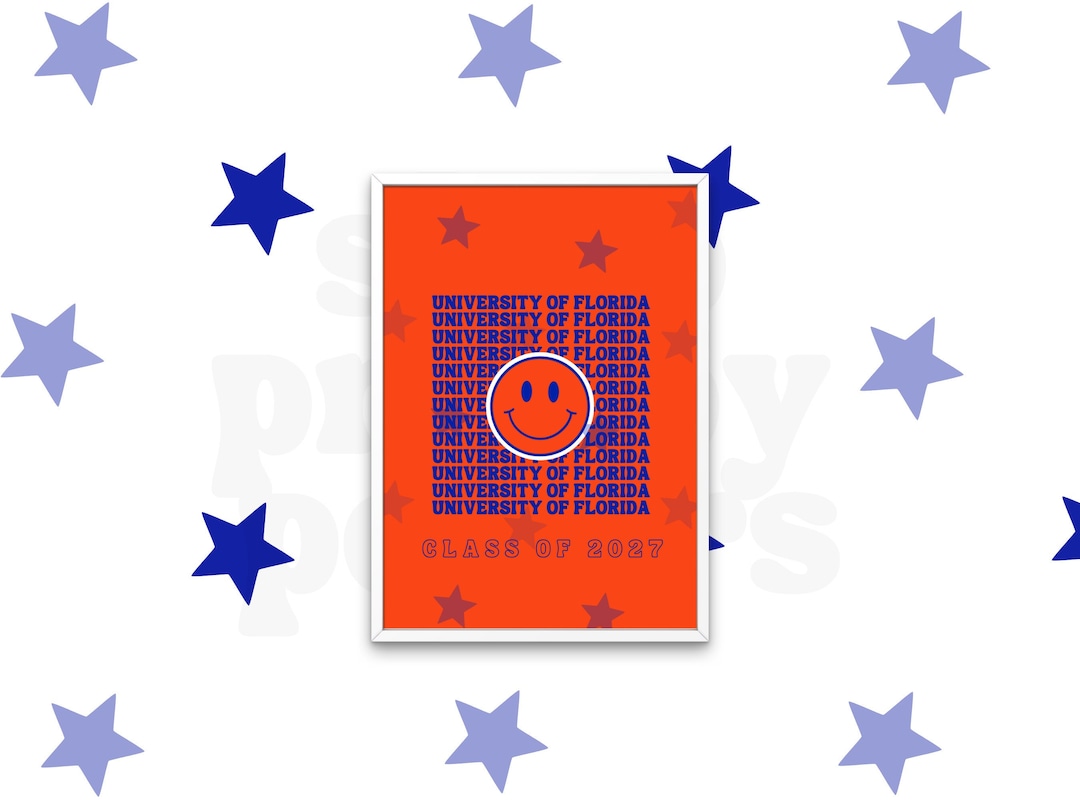UNIVERSITY OF FLORIDA Class of 2027 Smiley Face Star Digital Download ...
