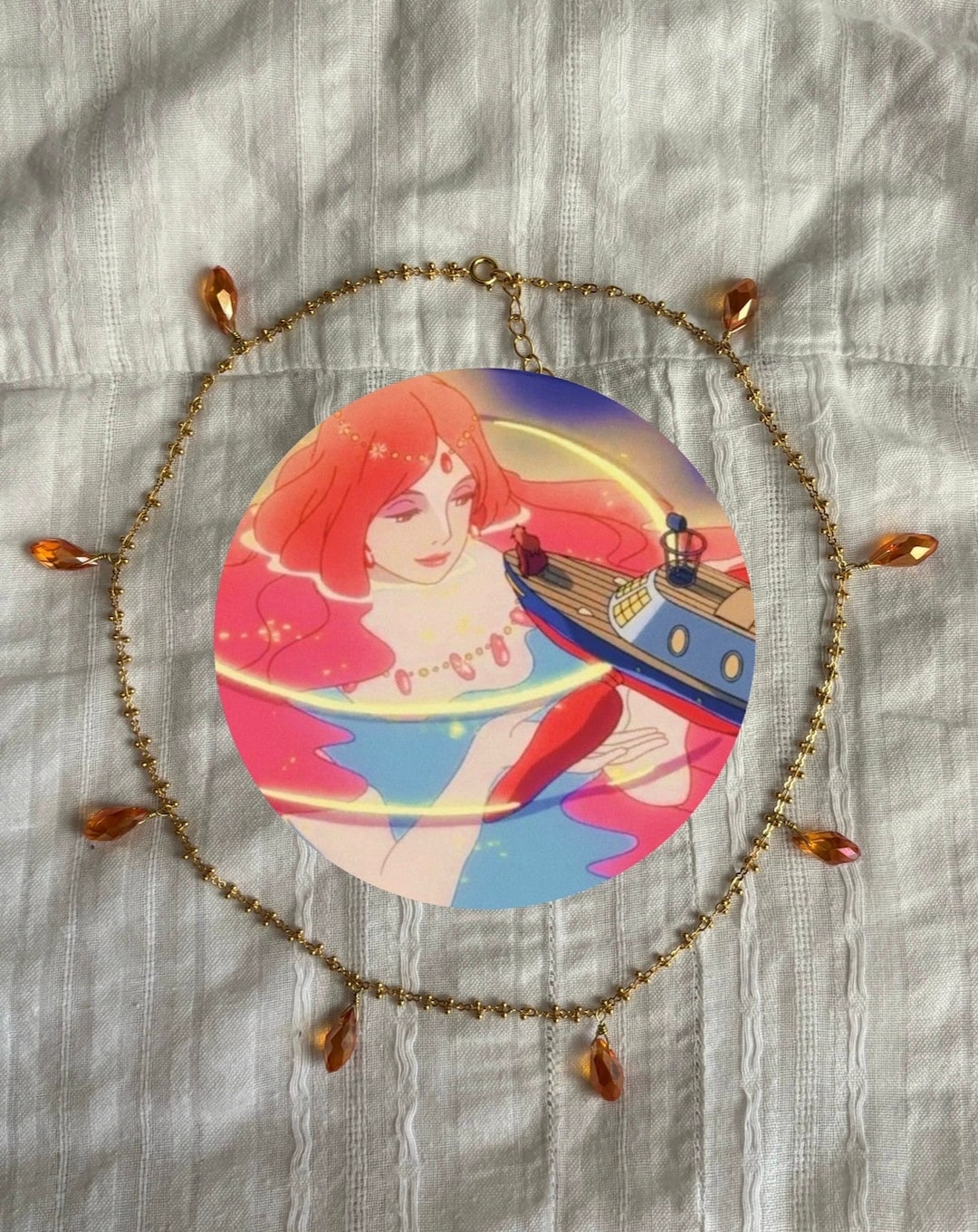 Studio Ghibli Inspired Ponyo on the Cliff Granmamare Necklace Mother of ...