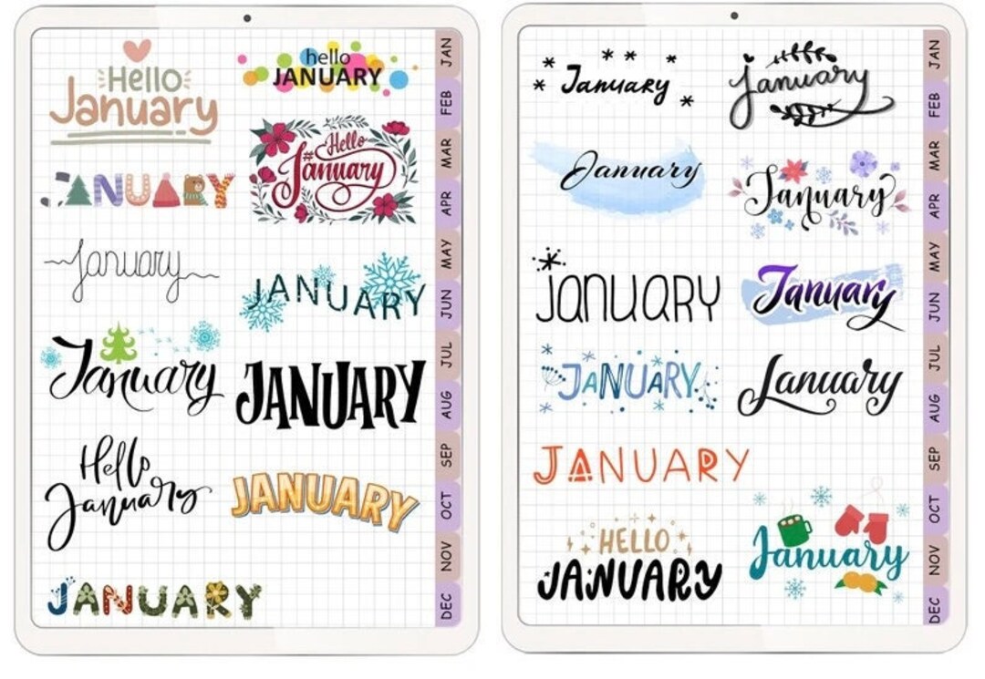 Monthly Digital Planner Sticker Goodnotes Sticker - Etsy