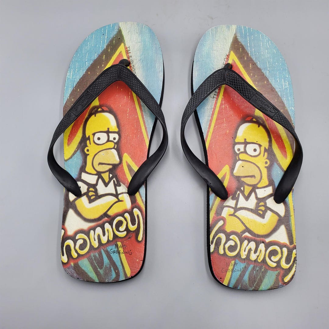 Homer Simpson Flip Flops Sandals Homey Mens Size 12 - Etsy