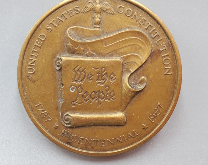 Scottish Rite 1987 Bicentennial Coin Token Bronze Constitution We the ...