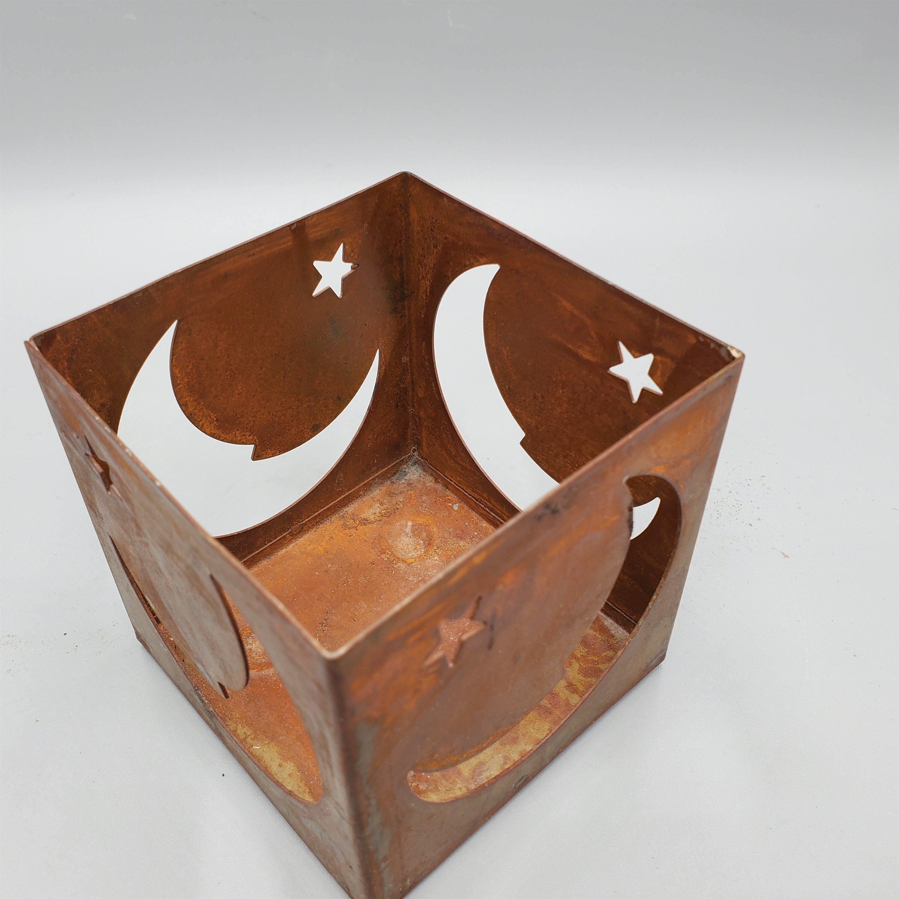 Rusted Metal Moose and Crescent Moon Candle Holder 3.5 Inch - Etsy