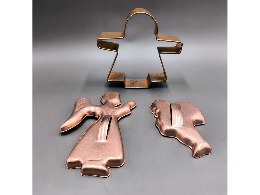 Copper Bronze Aluminum Cookie Cutters Christmas Angel Santa Gingerbread ...