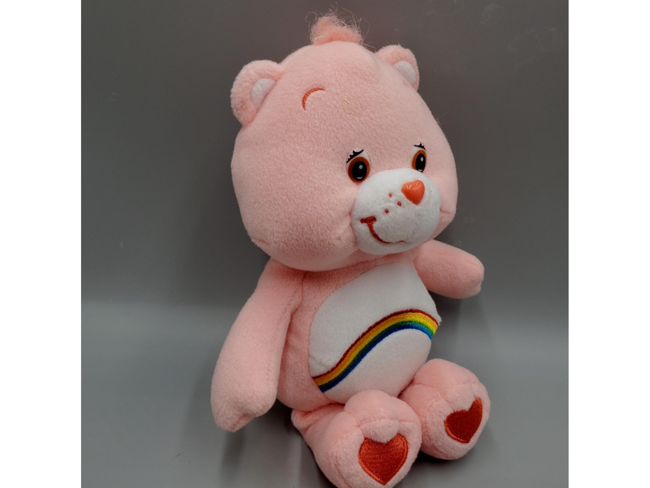 Care Bears Pink Cheer Bear 2006 Plush Stuffed Animal Rainbow Tummy 12 ...
