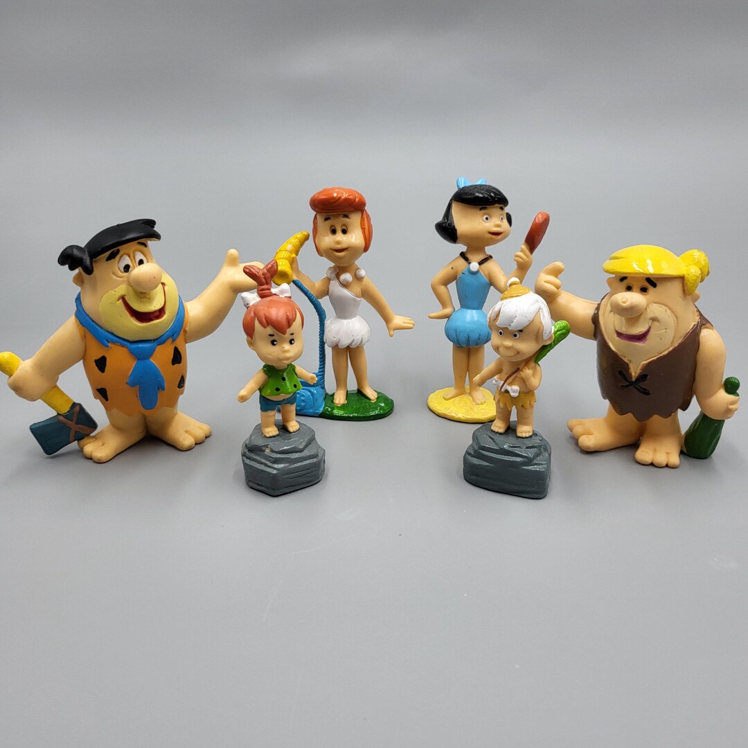 Flintstones Lot of 6 Miniland Figure 1990 Hanna Barbera Pebbles Bamm ...