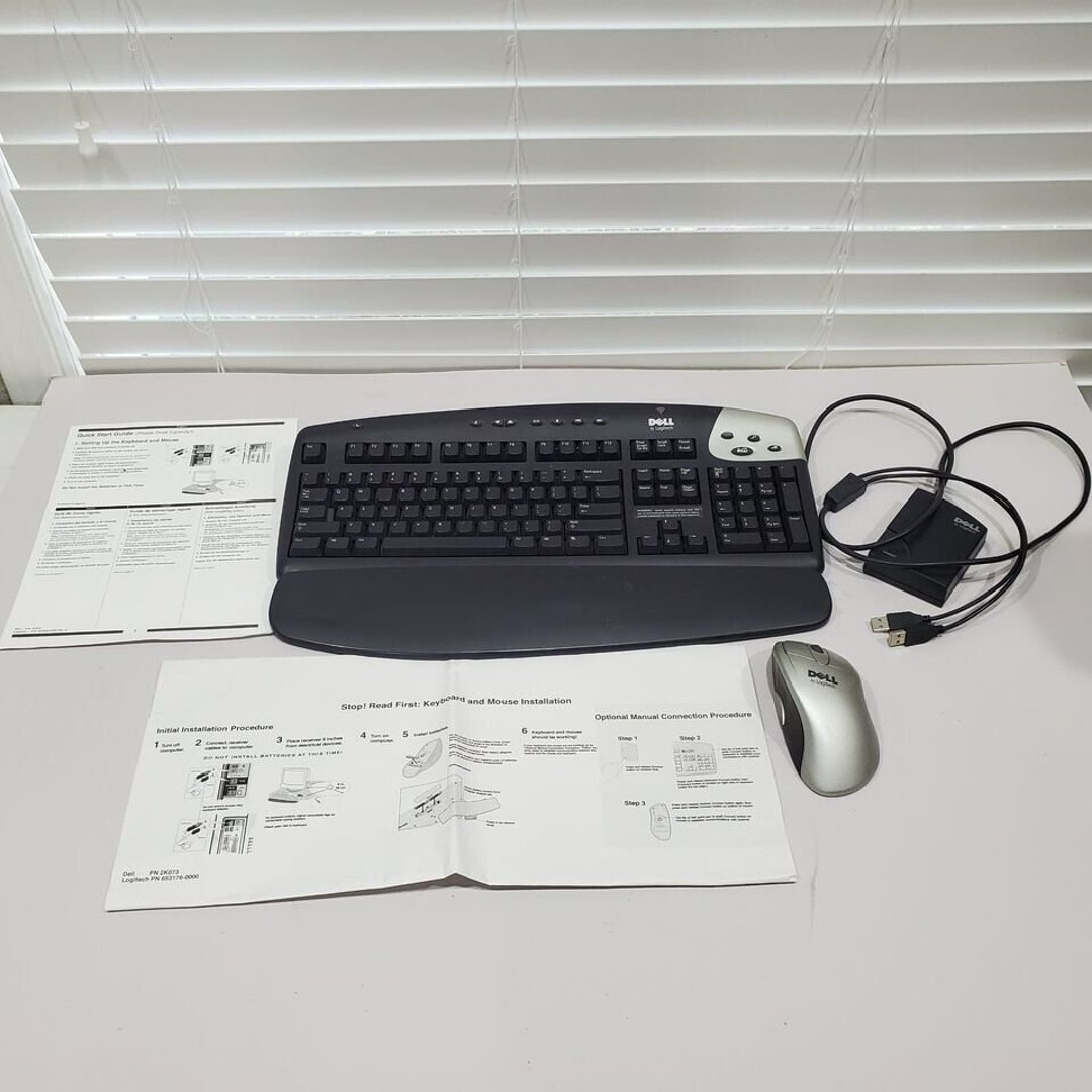 Logitech Dell Wireless Itouch Keyboard Wheel Mouse Cordless - Etsy